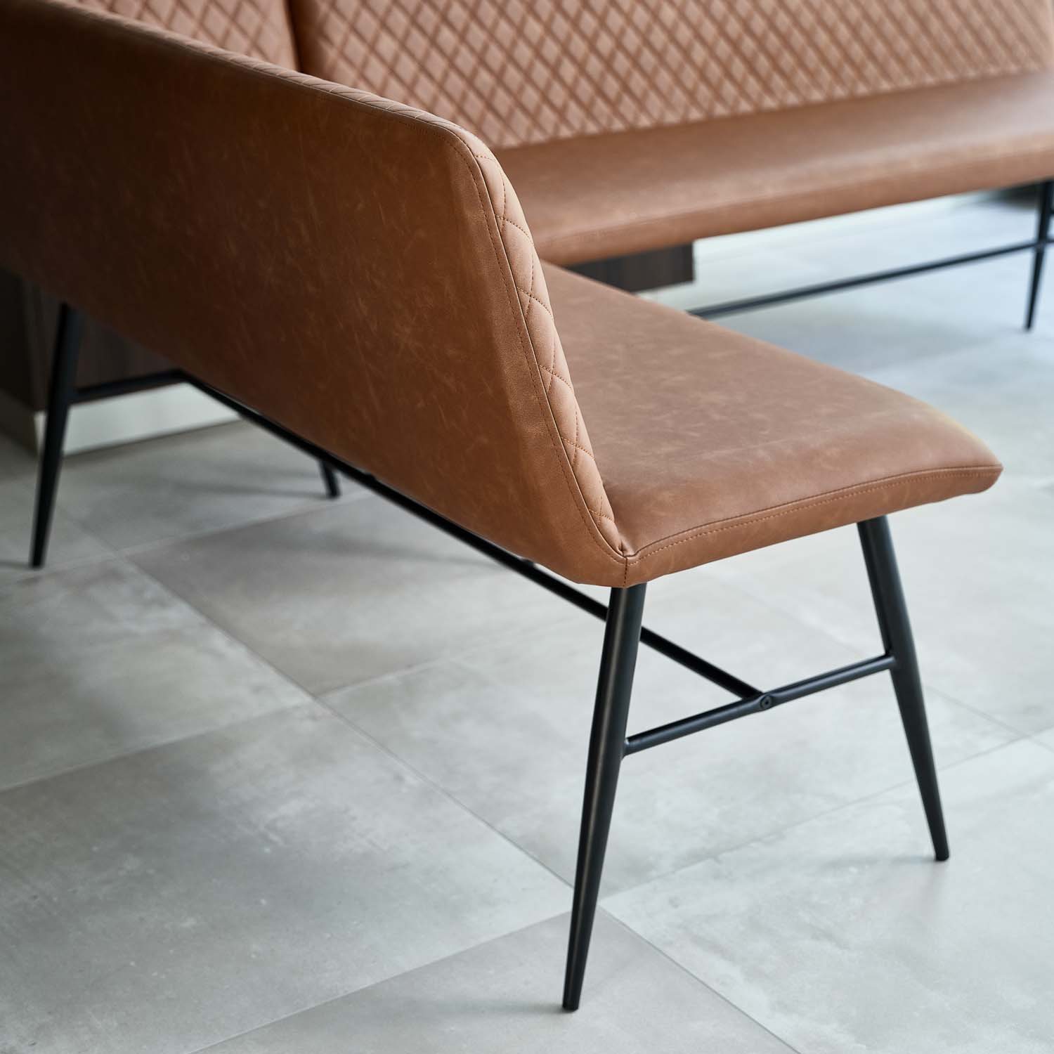 Woods Ripley Corner Bench Left Hand Facing - Tan - Woods Furniture