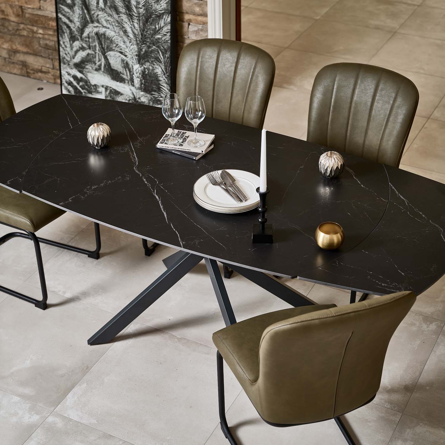 Woods Toscana Motion Table 140-200cm - Black - Woods Furniture