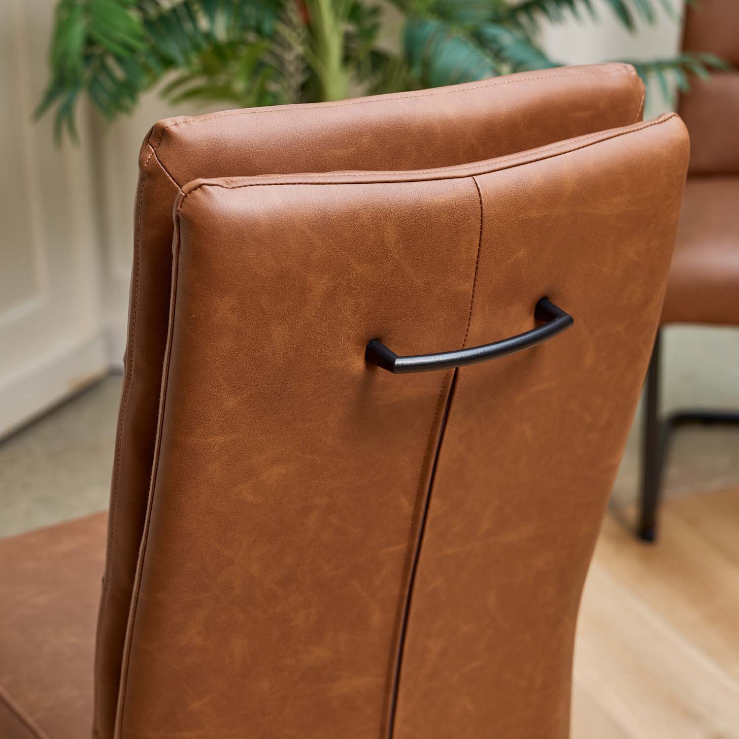 Clearance Ava Tan Dining Chair in Faux Leather (Set of 2) - Woods Furniture