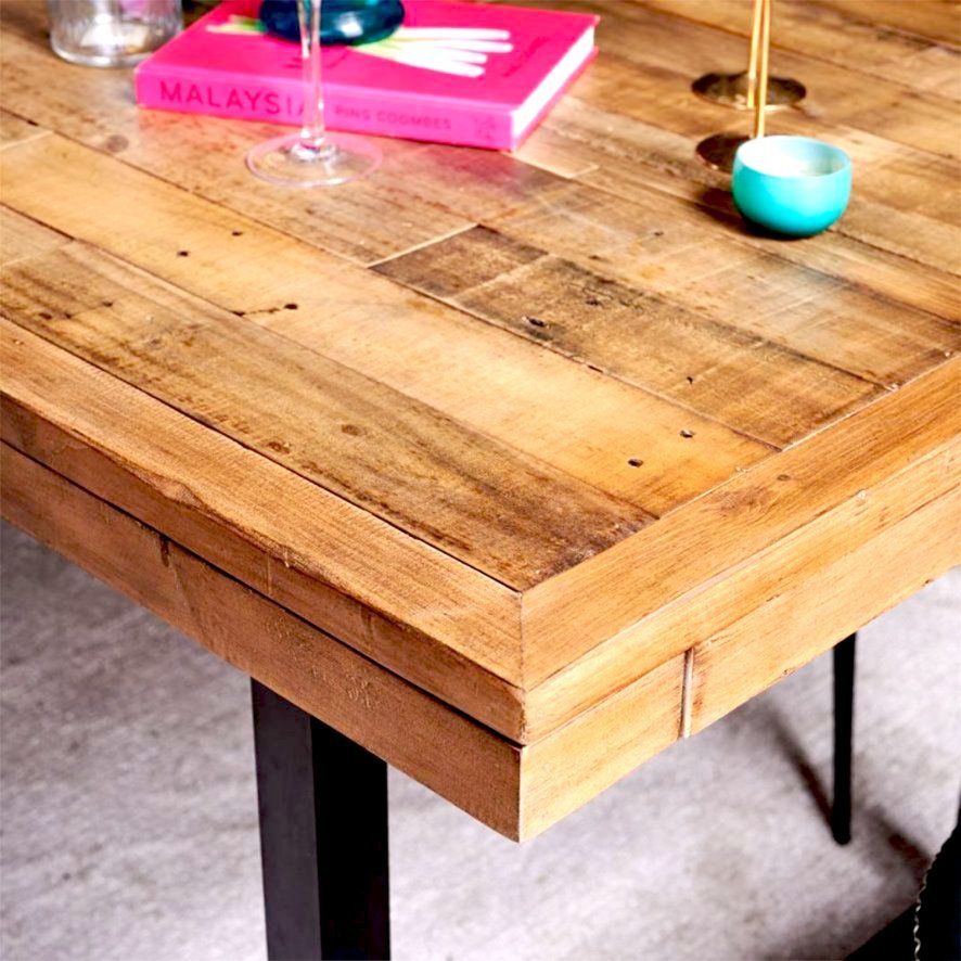 Woods Adelaide 180-240cm Extending Dining Table with Industrial Corner ...