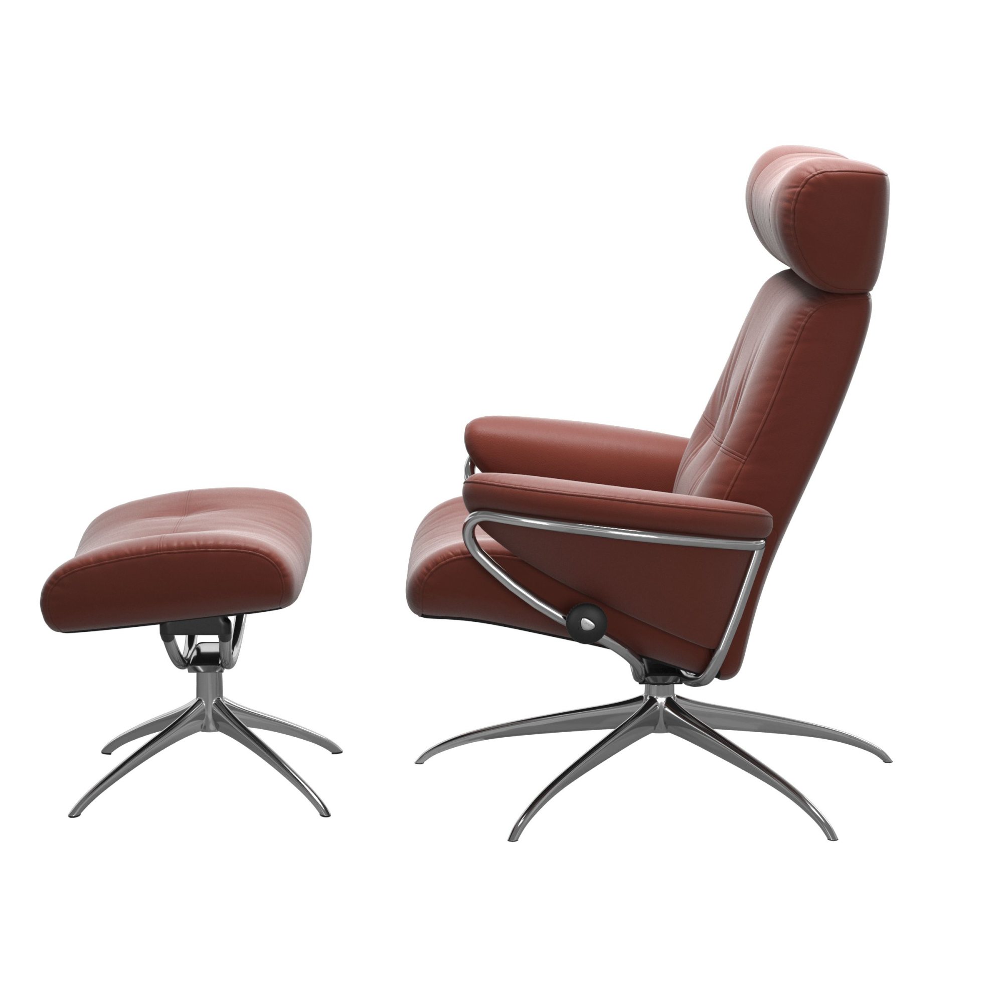 Stressless Berlin Recliner with Headrest and Footstool with Star Base ...