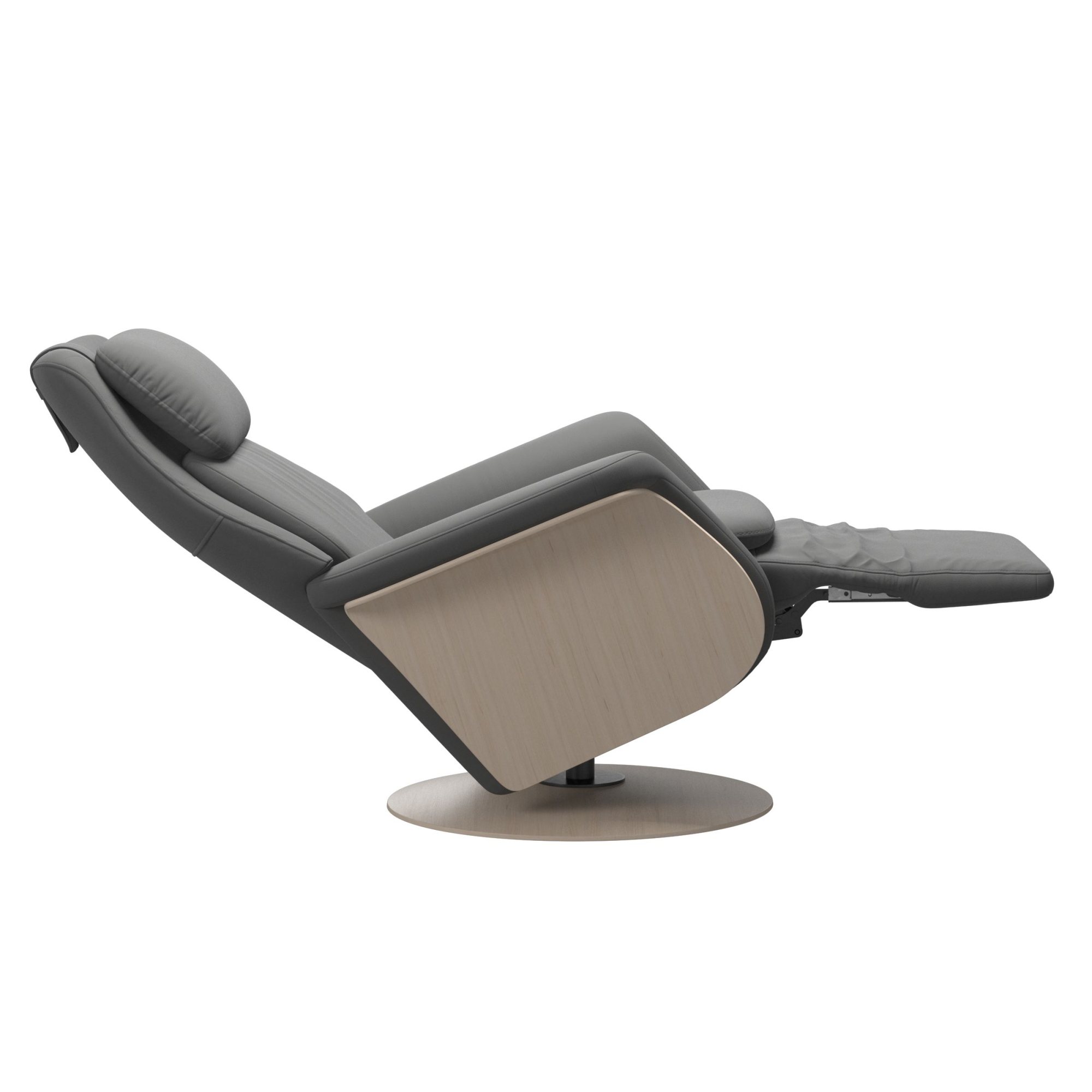 Stressless Sam Power Recliner with Disc Base and Wooden Arms - Woods ...