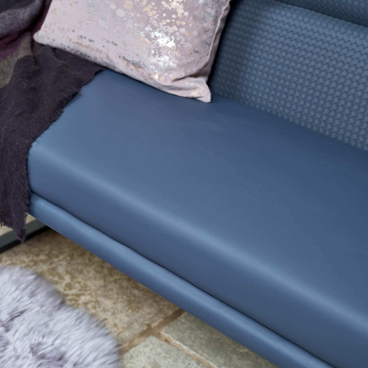 Woods Jupiter Bench With Backrest in Navy - Woods Furniture