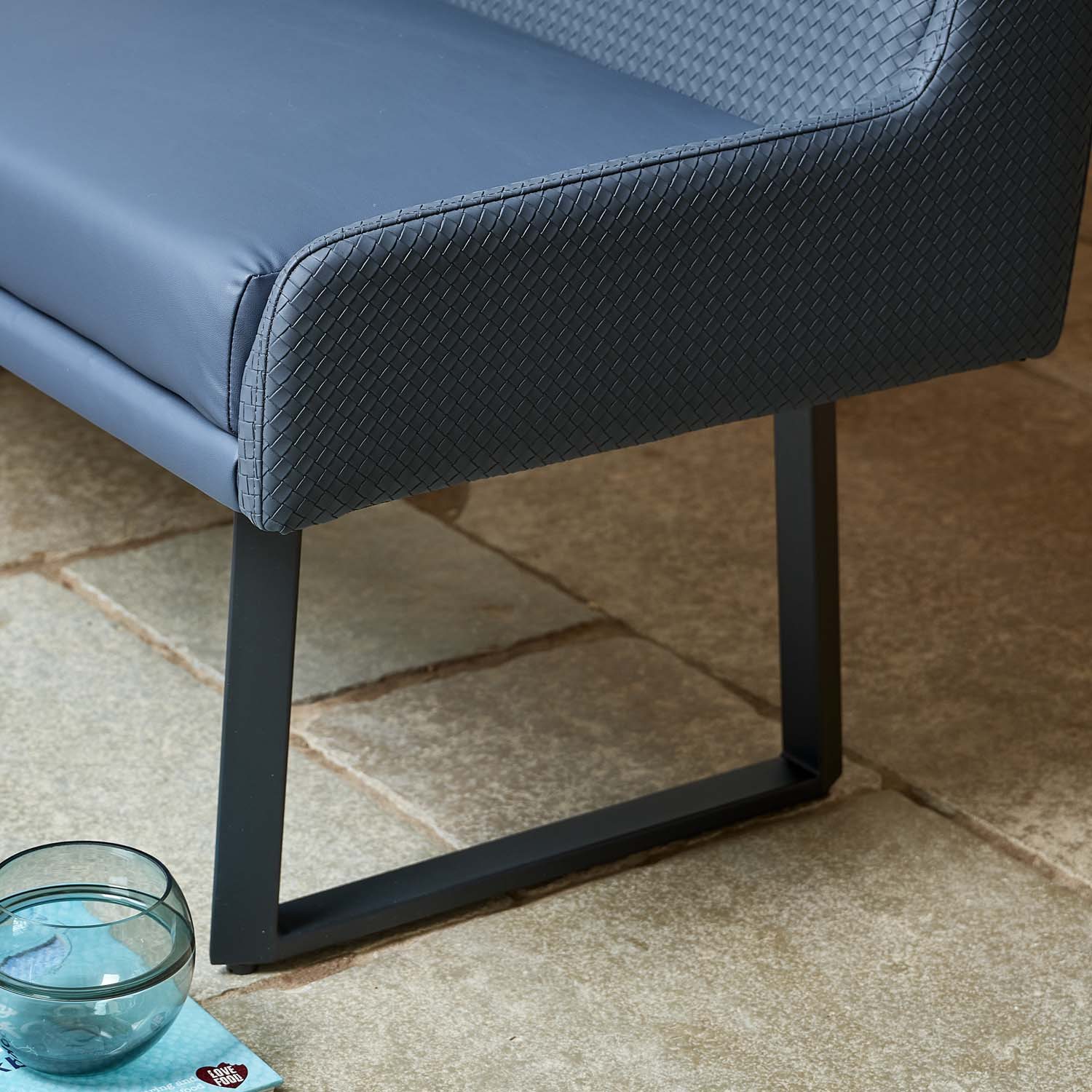 Woods Jupiter Bench With Backrest in Navy - Woods Furniture