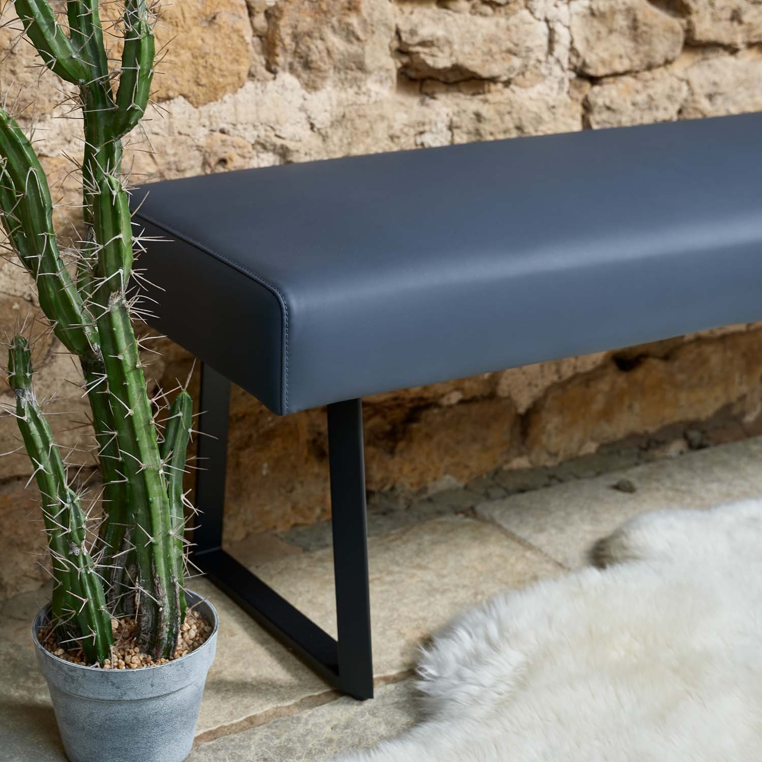 Woods Jupiter Flat Bench in Navy - Woods Furniture