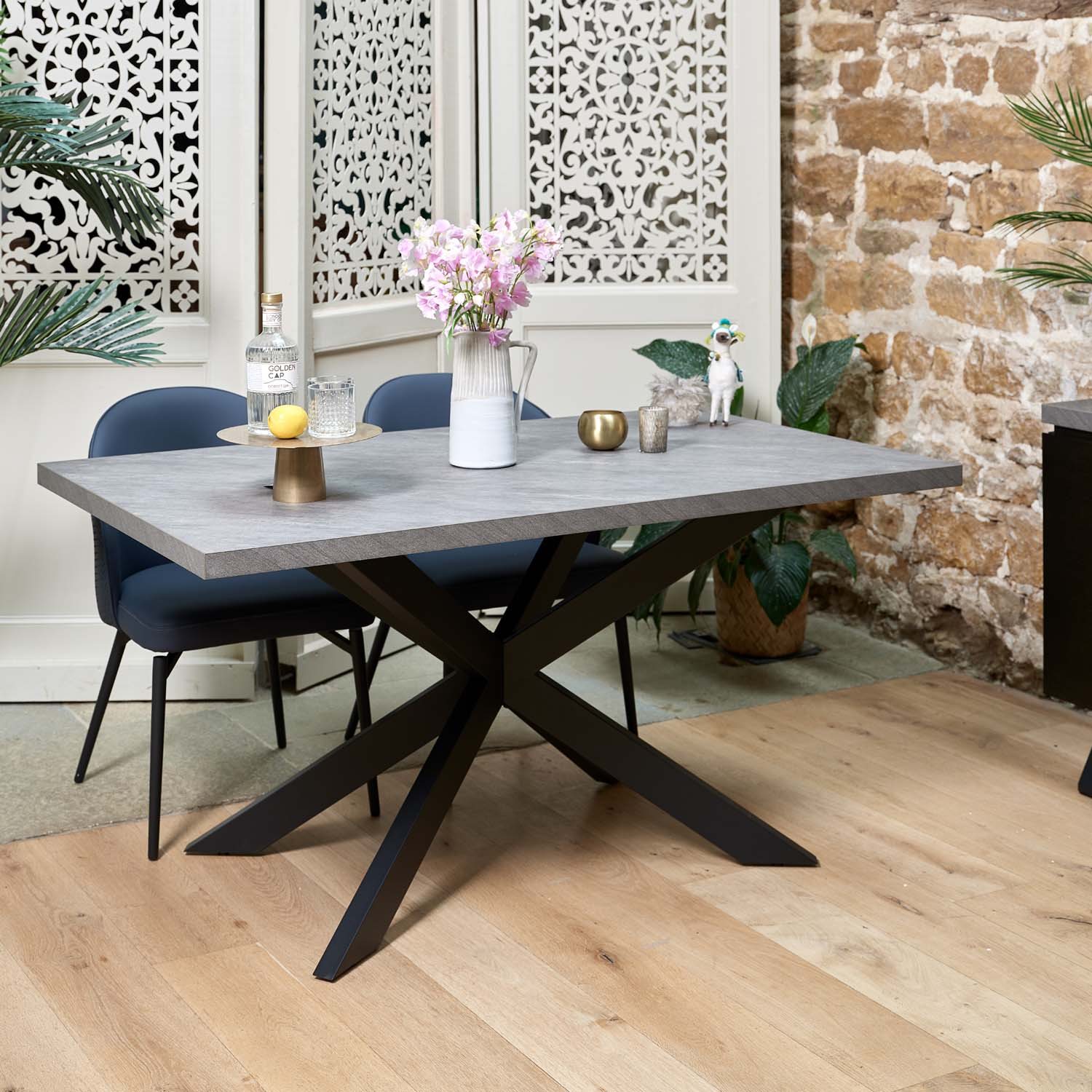 Woods Jupiter Faux Concrete Dining Table 150cm - Woods Furniture