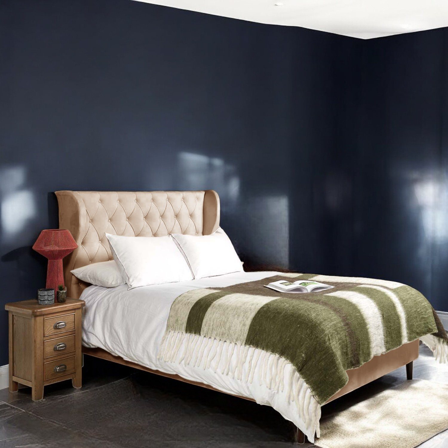 Woods Lucille Double Bed - Cream - Woods Furniture