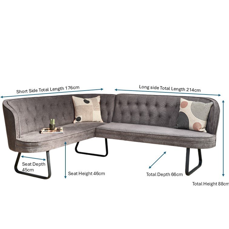 Woods Frampton Corner Bench - Anthracite (Right Hand Facing) - Woods ...