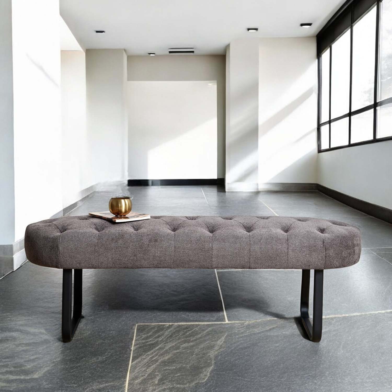 Woods Frampton Flat Bench Anthracite - Woods Furniture