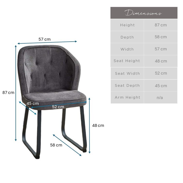 Woods Frampton Anthracite Dining Chair - Woods Furniture