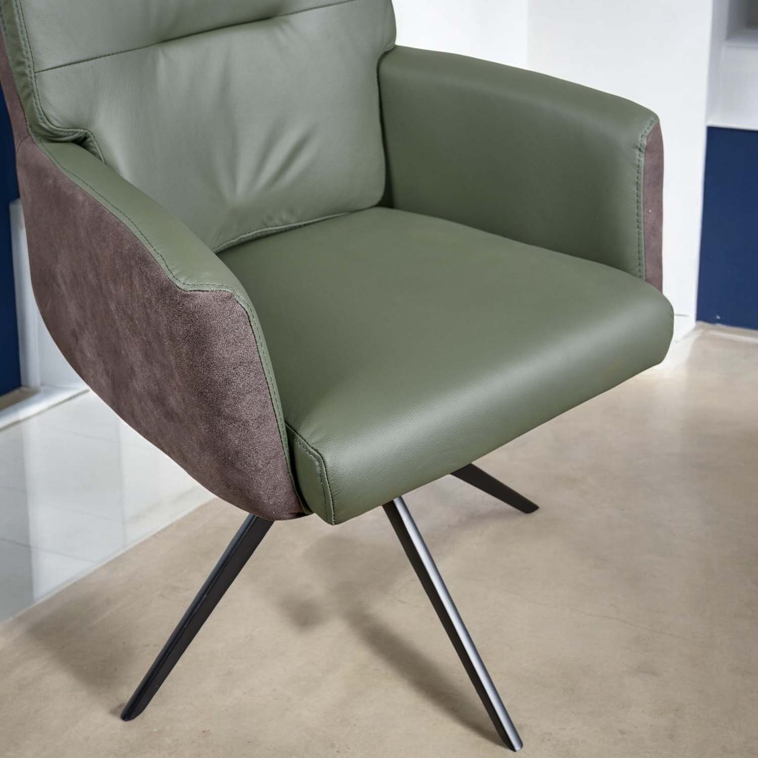 Woods Messina Green Leather Dining Chair (Set of 2) - Woods Furniture