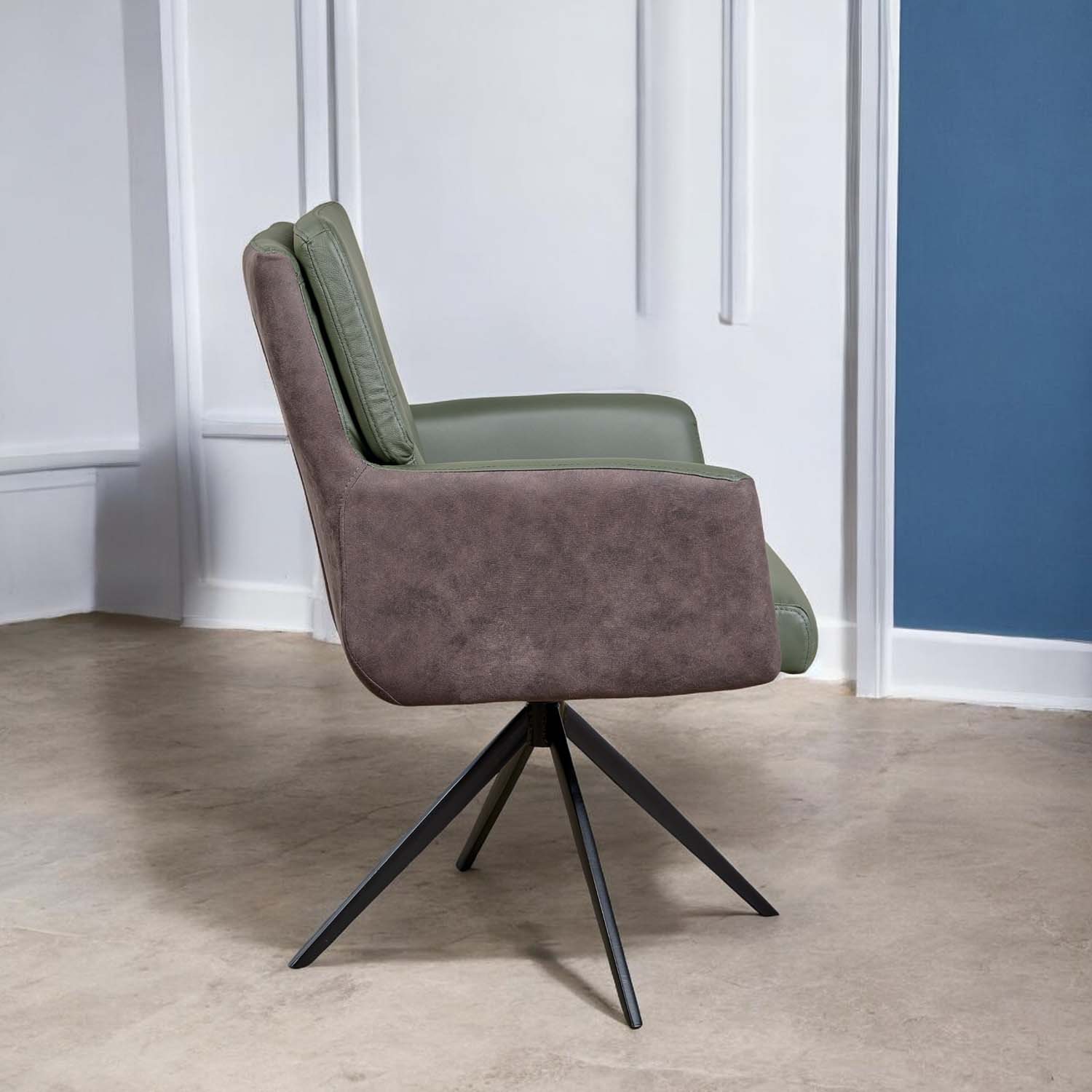 Woods Messina Green Leather Dining Chair (Set of 2) - Woods Furniture