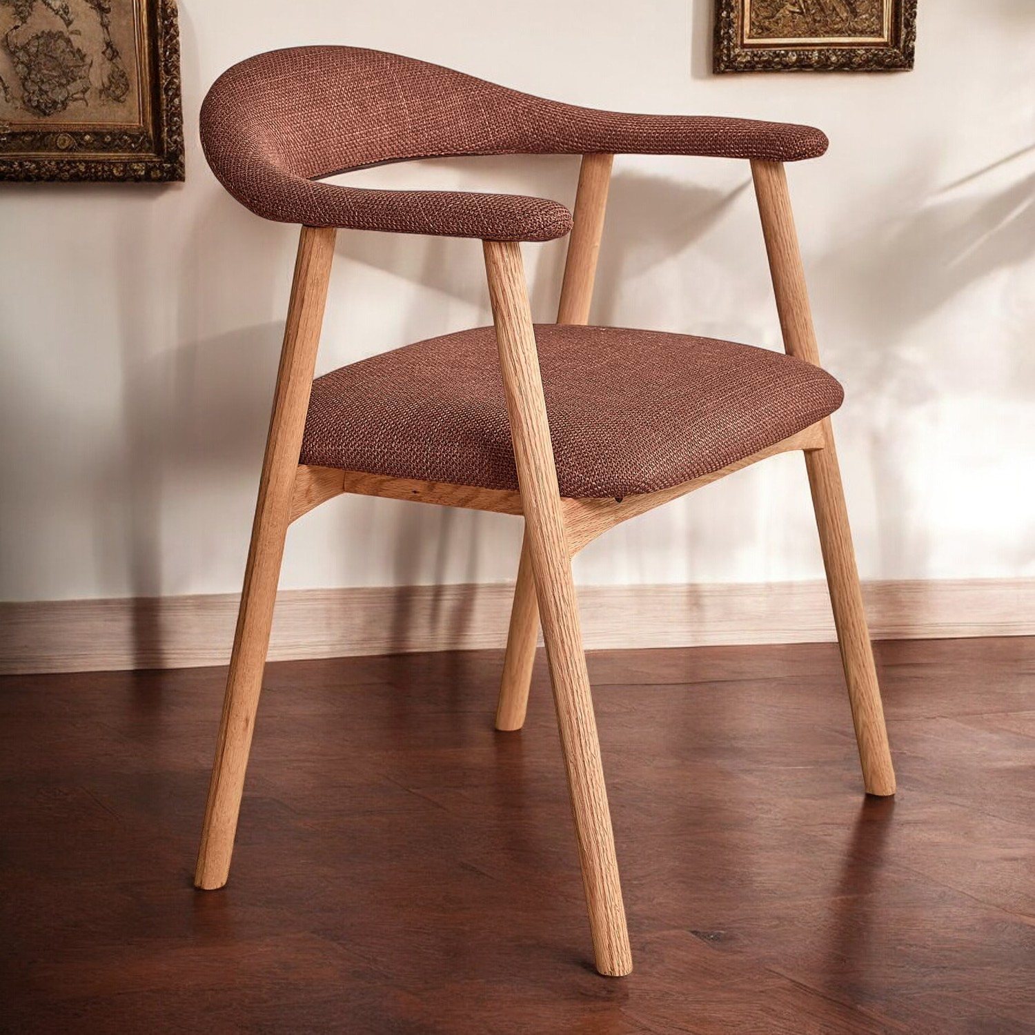 Clearance Albi Dining Chair - Copper / Oiled Oak Legs (Set of 2 ...