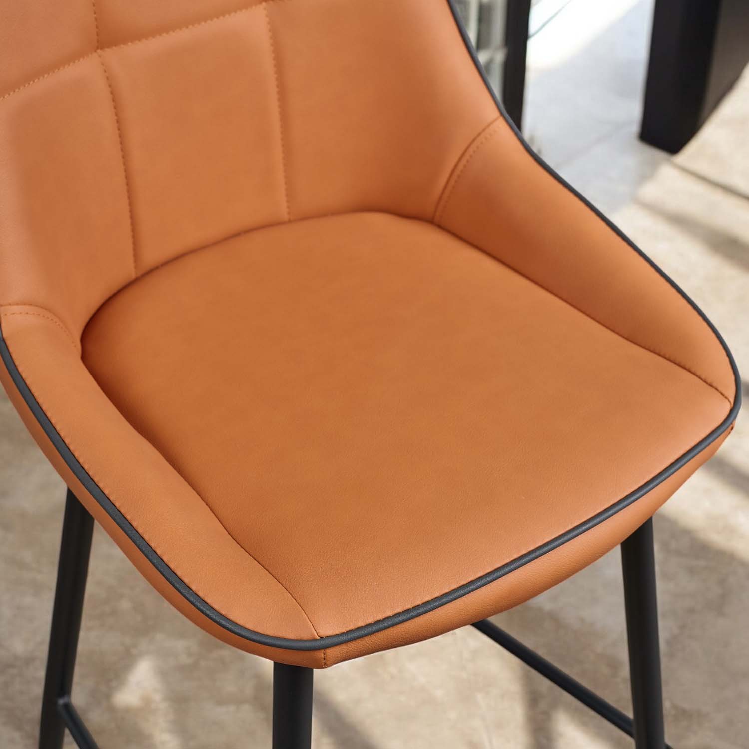 Woods Jasper Marmalade Bar Stool with Iron Piping (Set of 2) - Woods ...