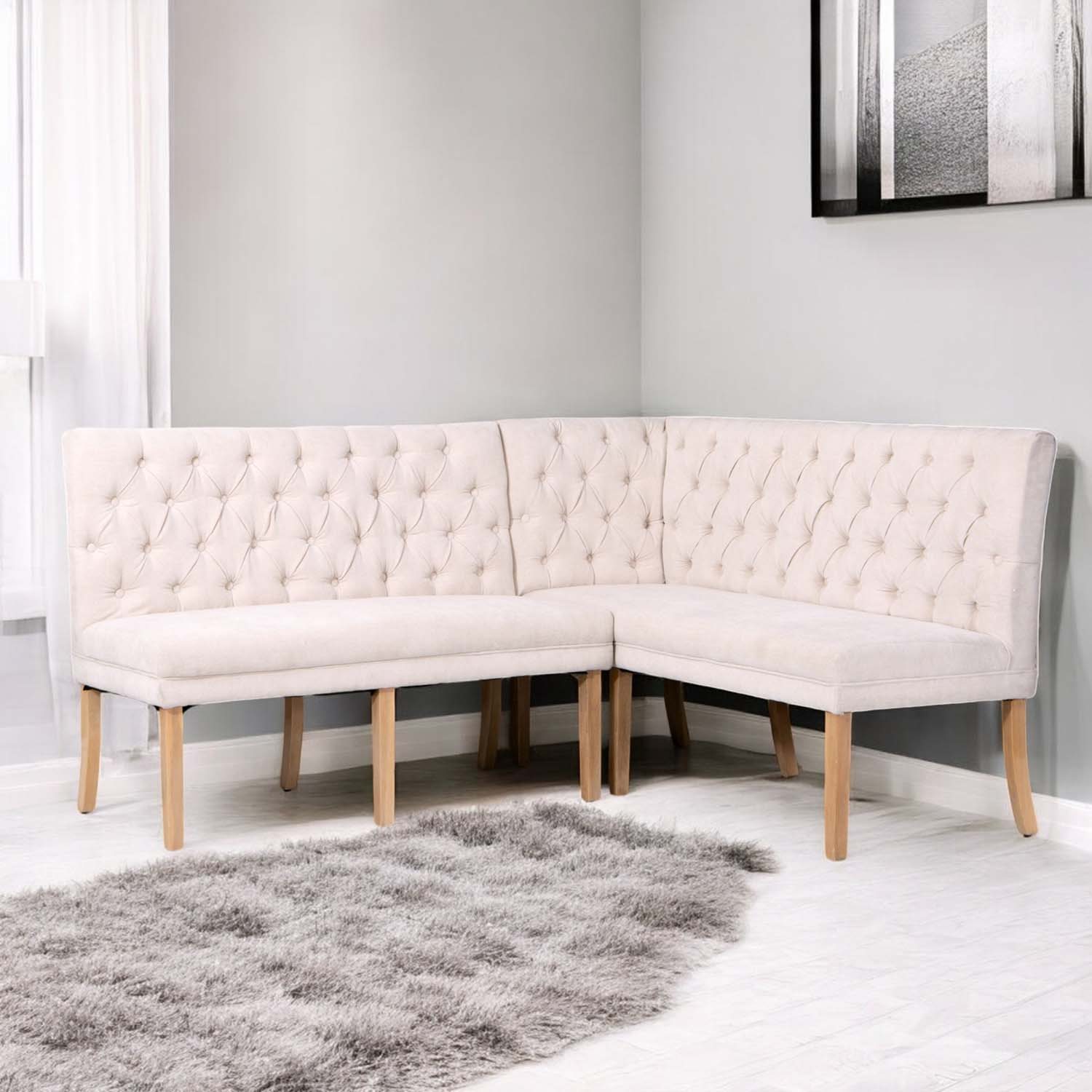 Woods Boston Corner Bench in Natural (Left Hand Facing) - Woods Furniture