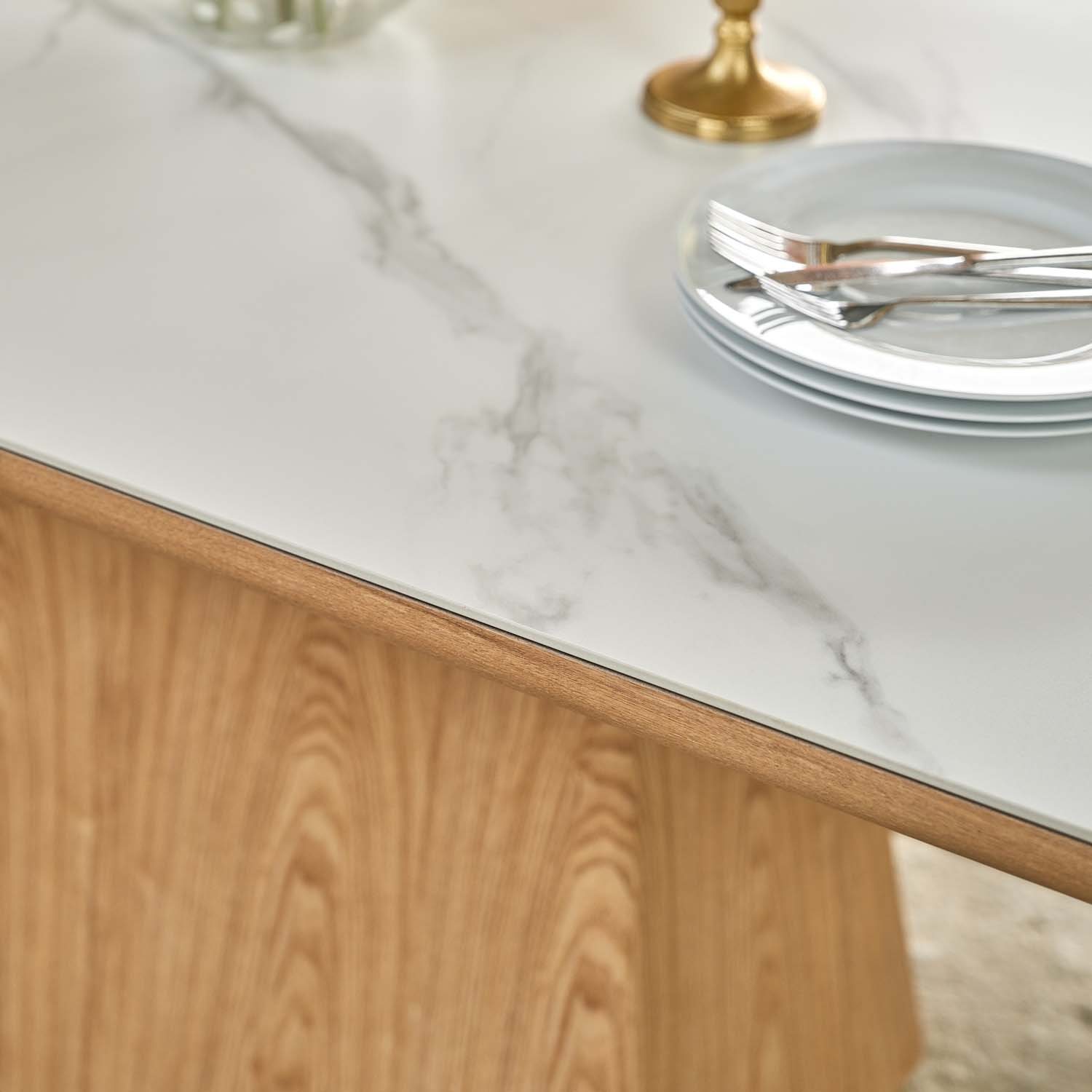 Woods Sutton 160cm Dining Table - Ash with Frampton Corner Bench RHF ...