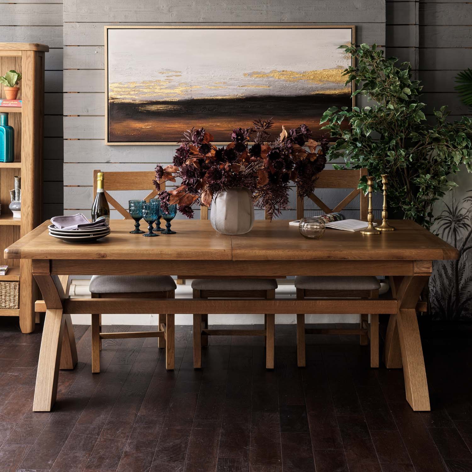 Woods Ledbury 200-250cm Extending Dining Table with X Legs - Woods ...