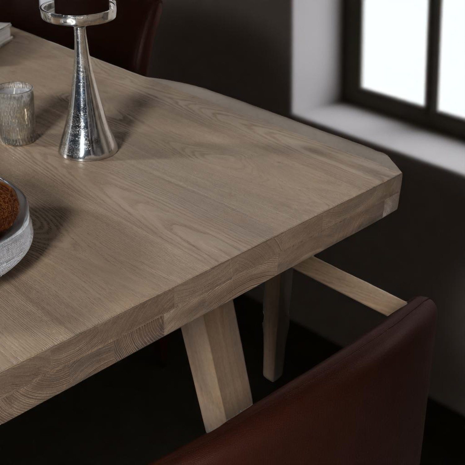 Woods Hampton 150cm Dining Table & Hampton Corner Bench in Beige - LHF - Woods Furniture