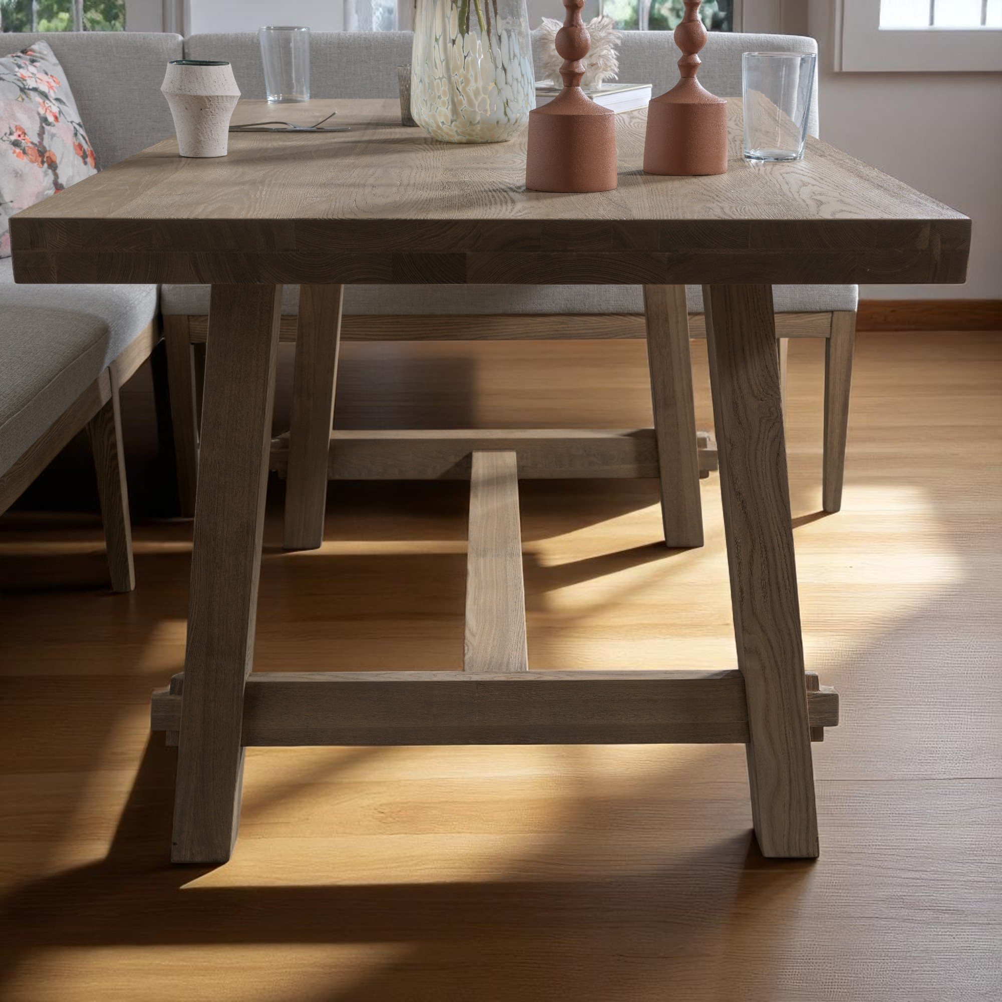 Woods Hampton 150cm Dining Table & Hampton Corner Bench in Grey - LHF ...