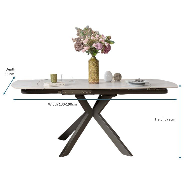 Woods Saturn Motion Table 130-190cm in White - Woods Furniture