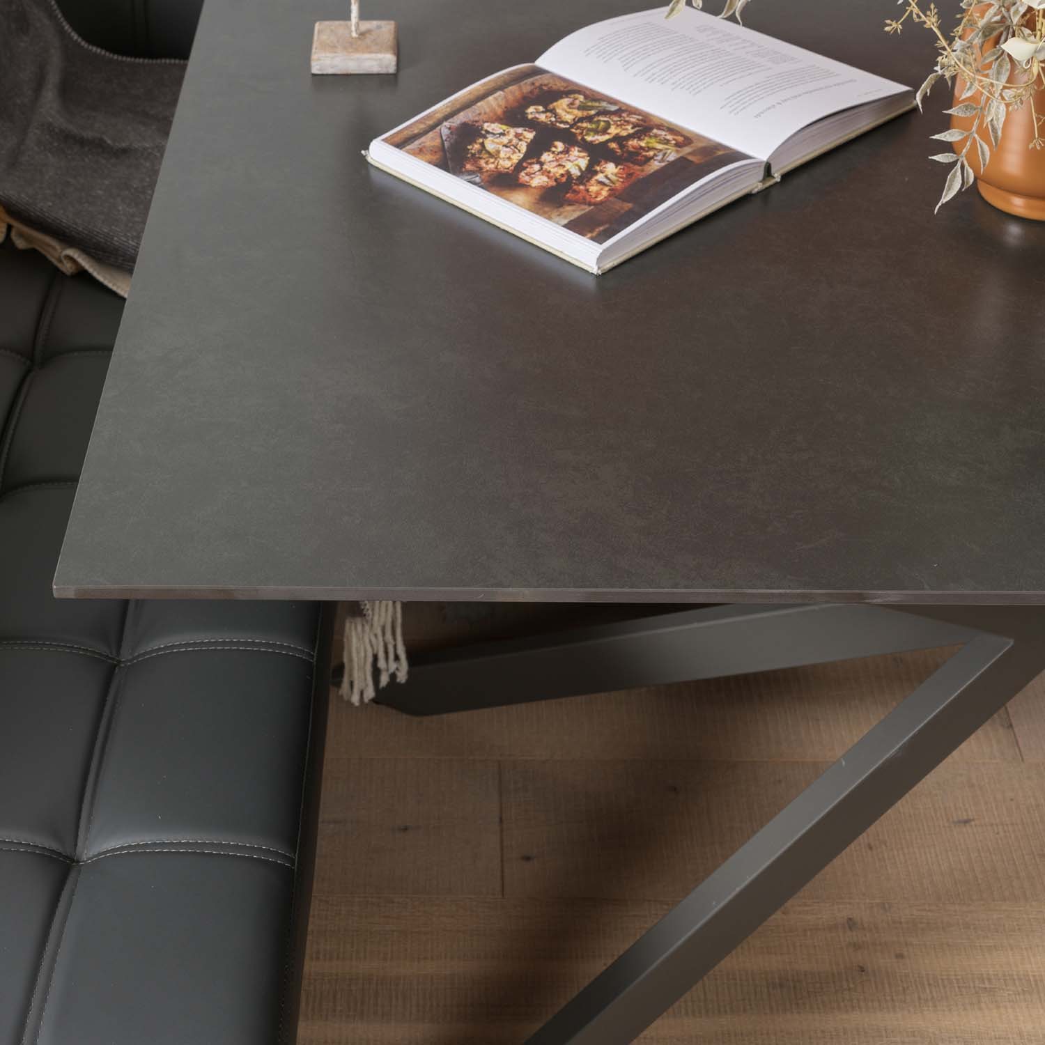 Woods Saturn Dining Table 150cm in Dark Grey - Woods Furniture