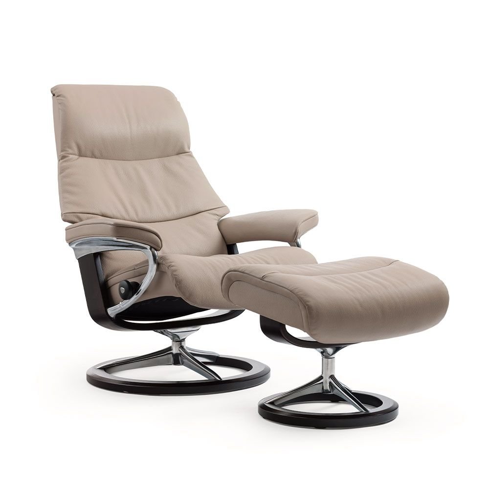 Stressless View Signature Chair & Footstool | Stressless Recliners ...