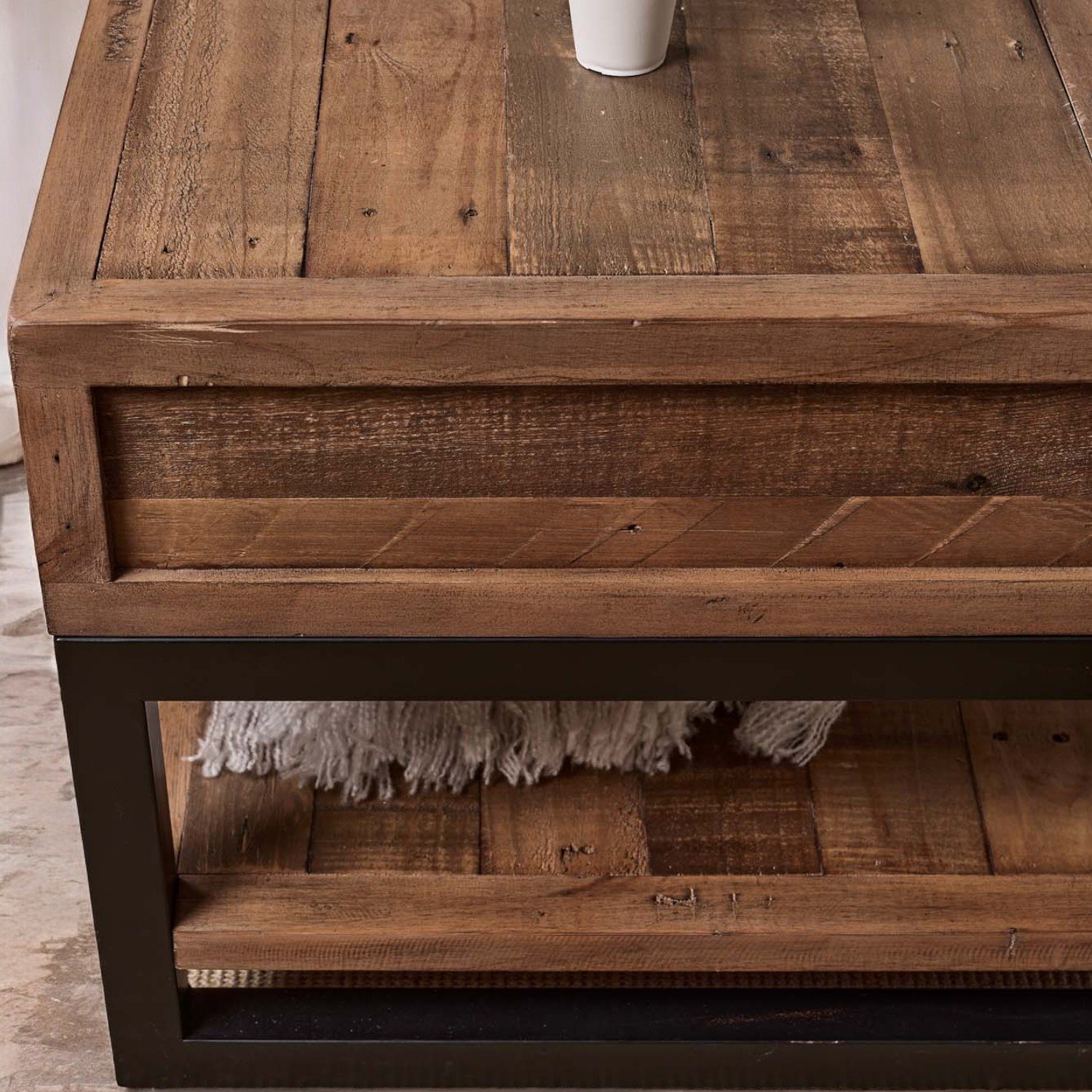 Adelaide Industrial Style Coffee Table With Drawers - Woods Furniture