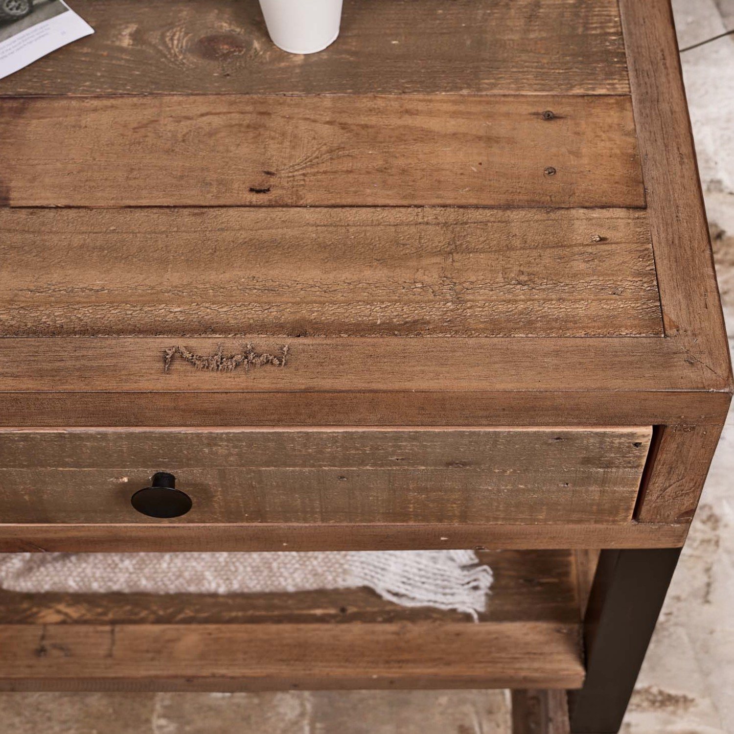 Adelaide Industrial Style Coffee Table With Drawers - Woods Furniture