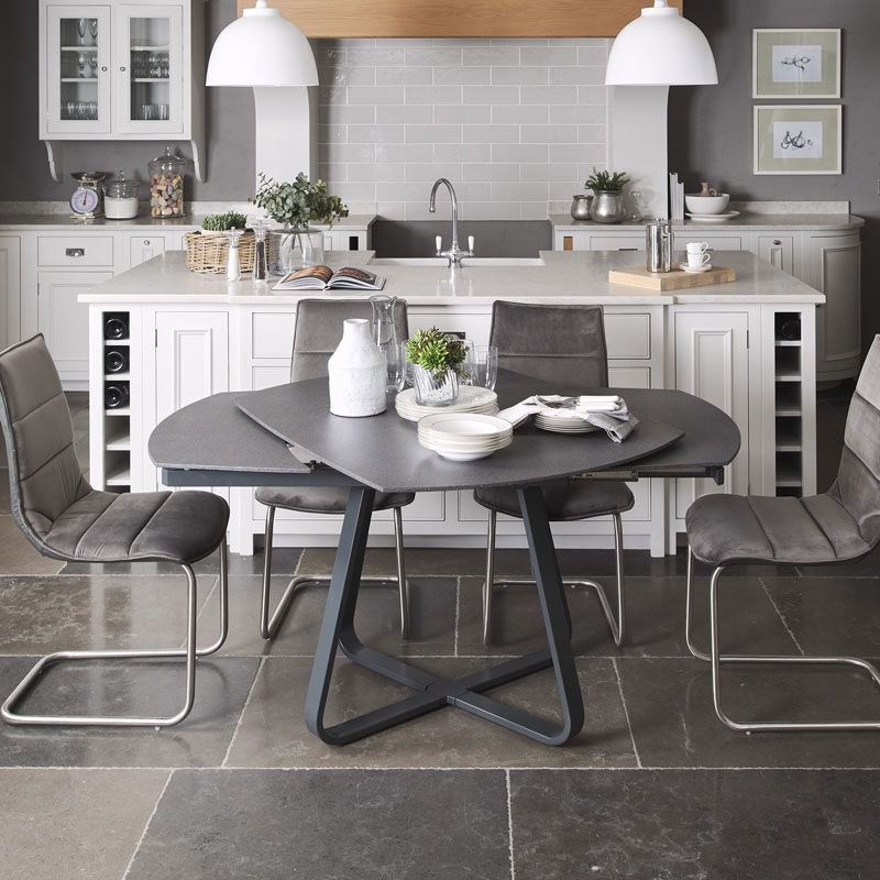 Palermo Grey Extendable Dining Table | Grey Dining Table - Woods Furniture