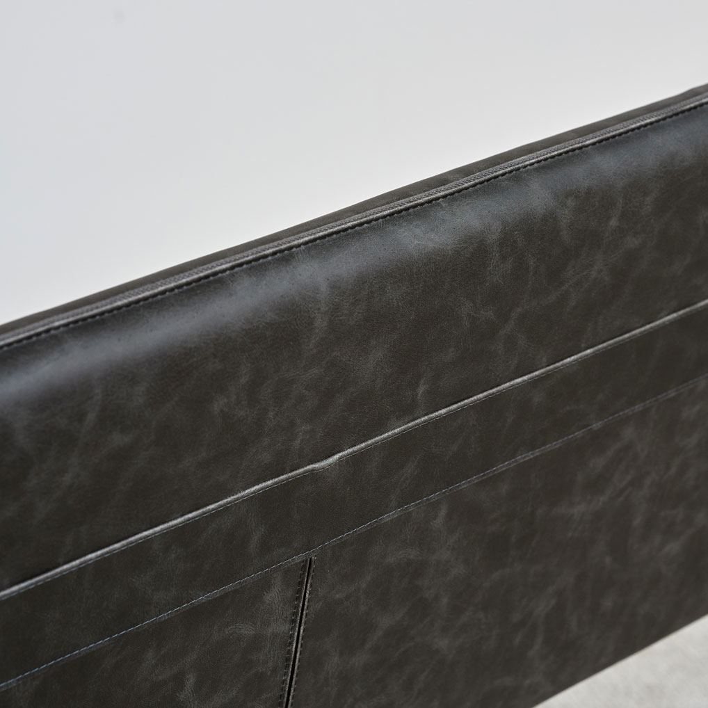 Hardy Grey Faux Leather Bench Seat | Grey Bench Seat - Woods Furniture