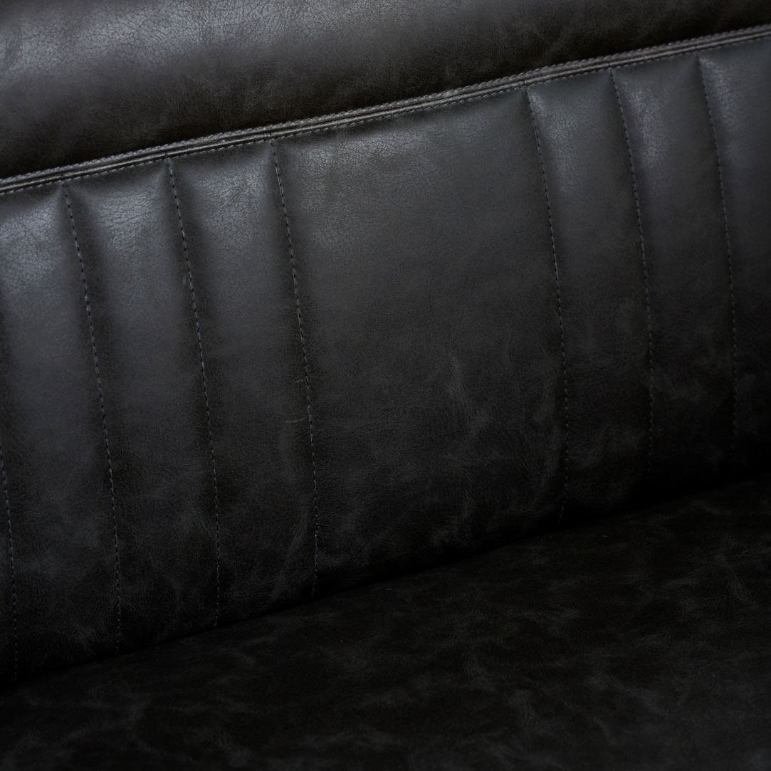 Hardy Grey Faux Leather Bench Seat | Grey Bench Seat - Woods Furniture