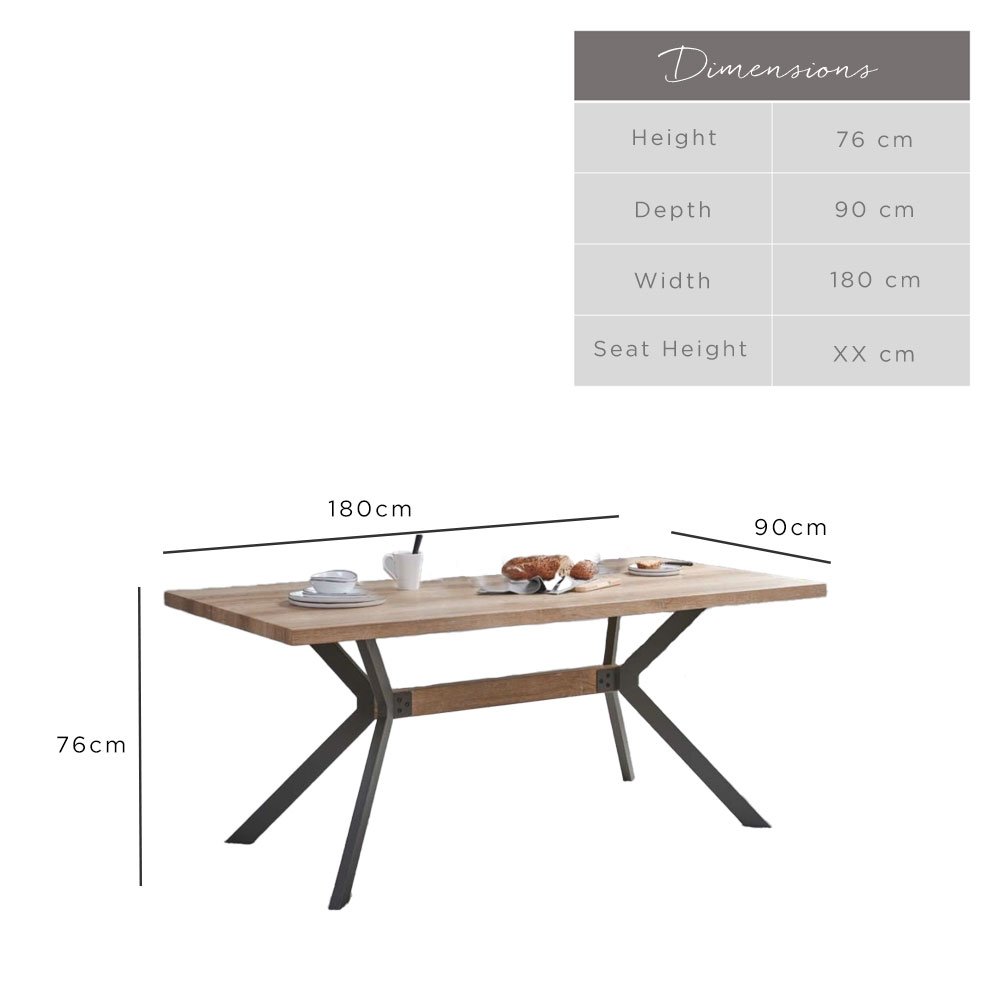 Kamala Dining Table 180cm | 180cm DiningTable - Woods Furniture