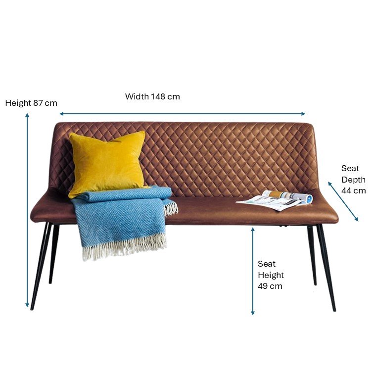 Ripley Tan Leather Upholstered Bench With Back - Woods Furniture
