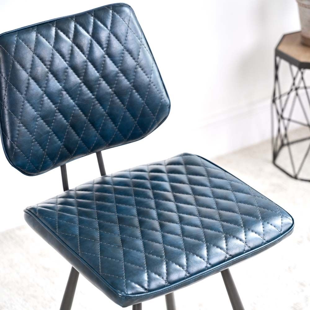 Digby Bar Stool - Dark Blue - Woods Furniture