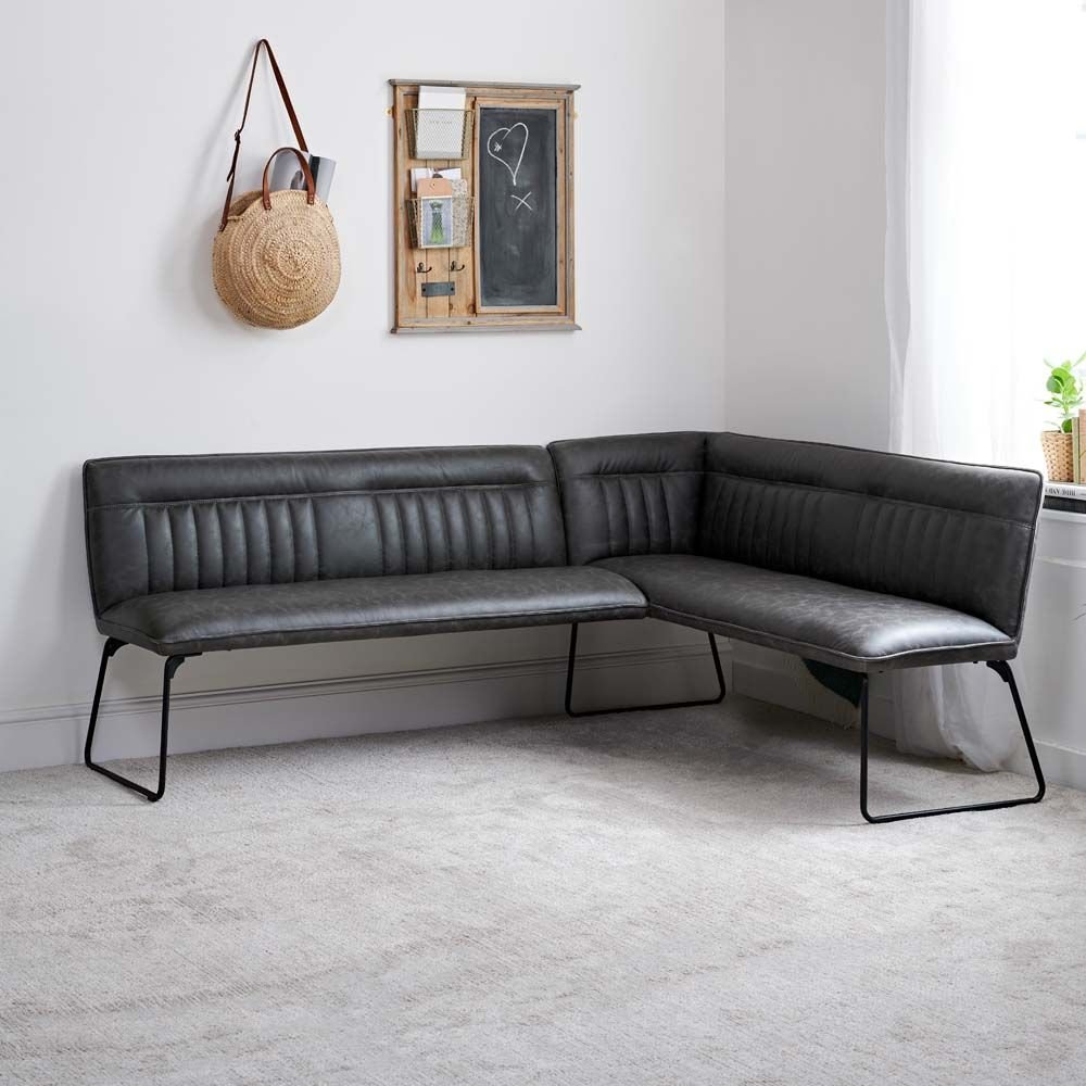 Hardy Grey Corner Bench Seating (Left Hand Facing) - Woods Furniture