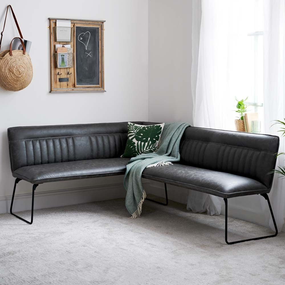 Hardy Grey Corner Bench Seating (Right Hand Facing) - Woods Furniture