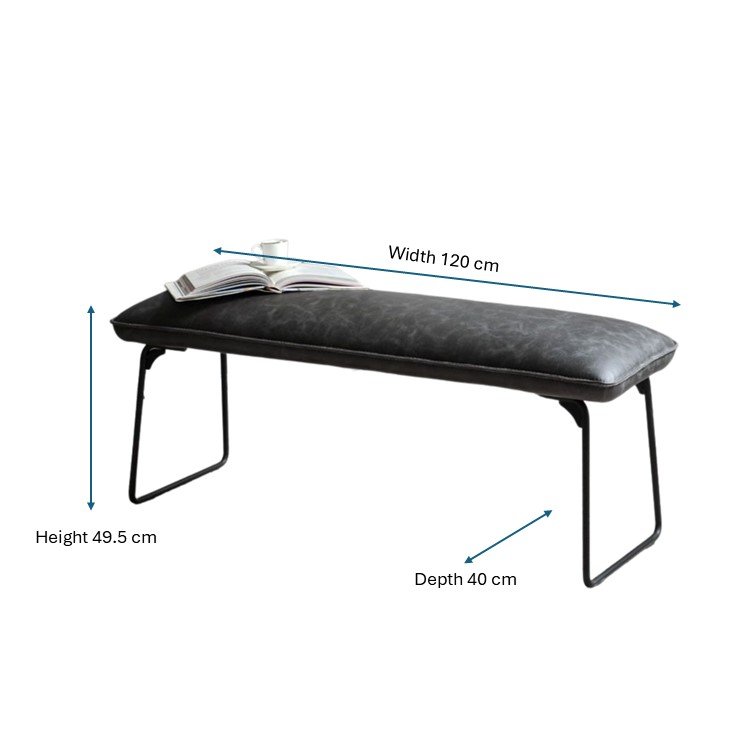 Hardy Low Dining Bench - Grey | Dining Bench Grey - Woods Furniture