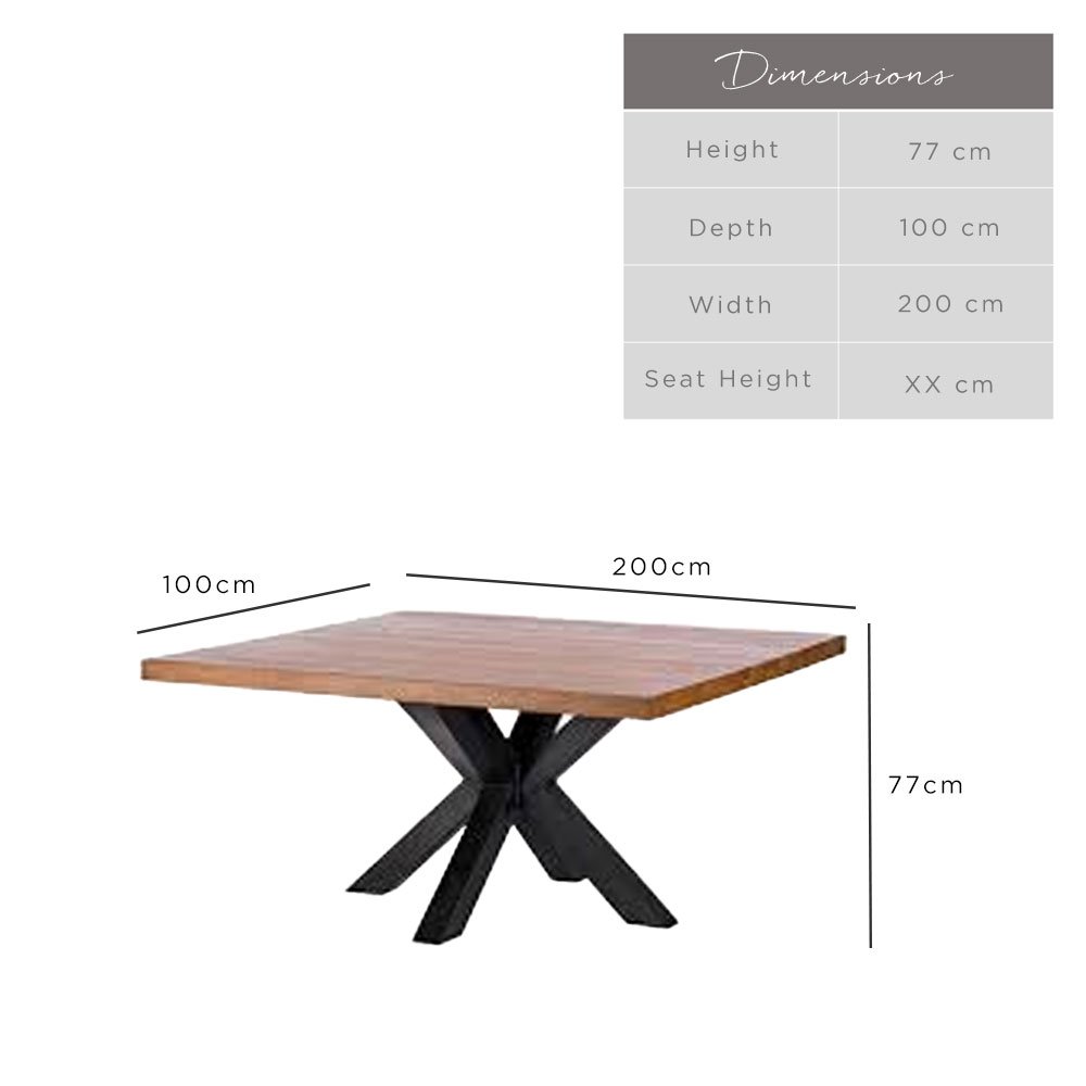 Soho Dining Table 200cm |200cm Dining Table - Woods Furniture