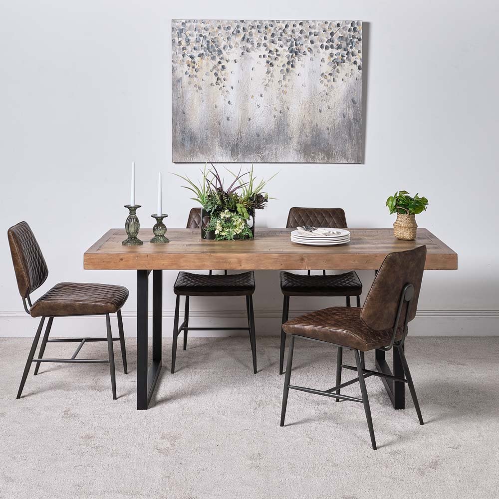 Woods Adelaide 180cm Dining Table & 4 Digby Dining Chairs - Brown ...