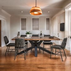 Woods Soho Dining Table 200cm & 6 Digby Dining Chairs - Tan - Woods ...