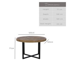 Adelaide Industrial Extendable Dining Table UK - Woods Furniture