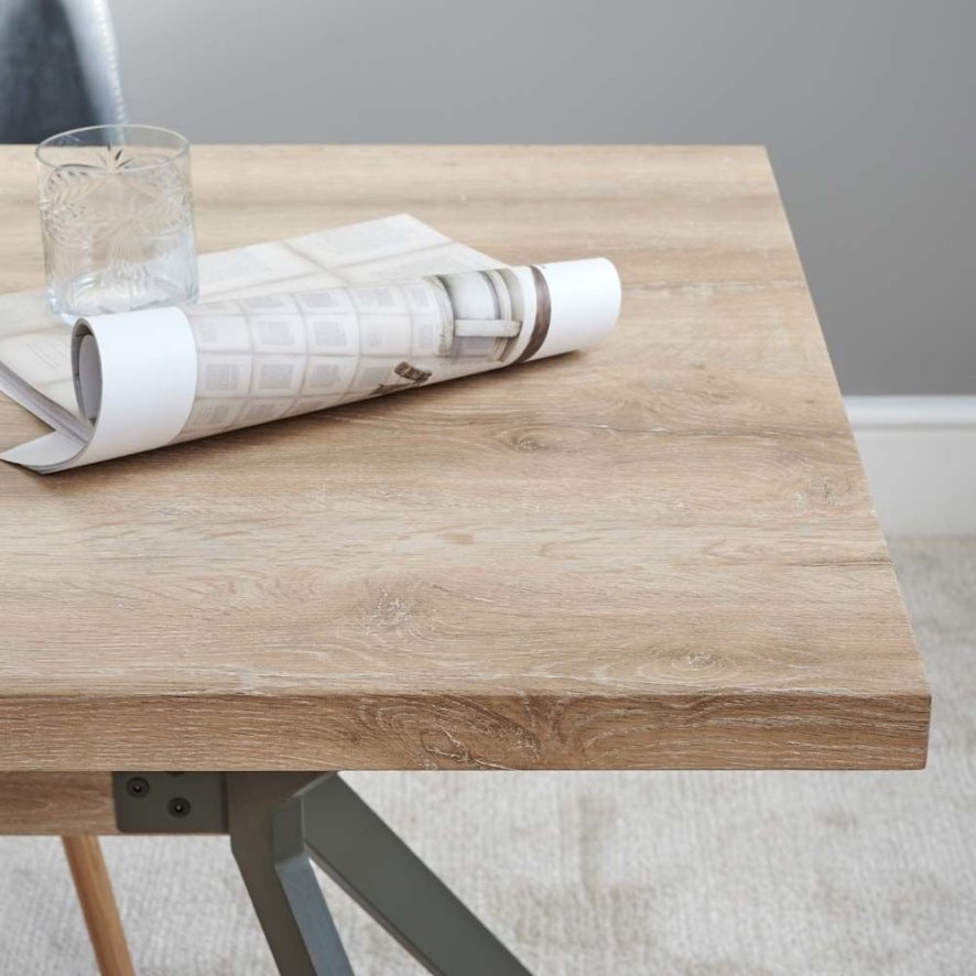 Woods Kamala 140cm Dining Table & 4 Finnick Dining Chairs - Tan - Woods ...