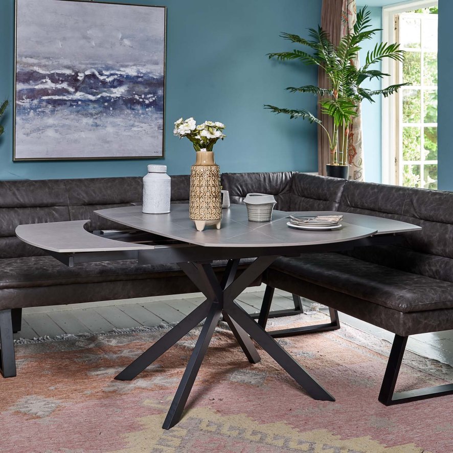 Woods Toscana Grey Motion Table with Industrial Corner Bench - Grey ...