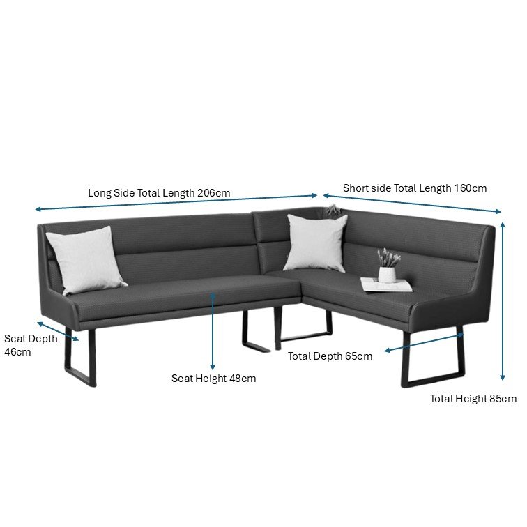Woods Jupiter Corner Bench in Navy - Left Hand Facing - Woods Furniture