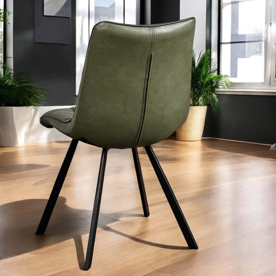 Woods Jack Olive Green Dining Chair with Slate Grey Piping (Set of 2 ...