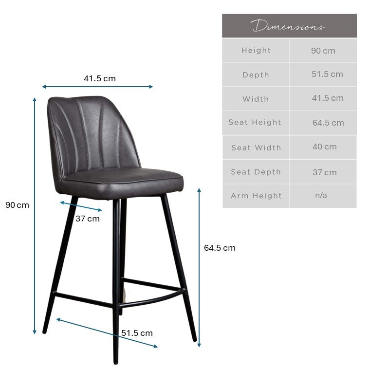 Woods Walton Bar Stool - Slate Grey - Woods Furniture
