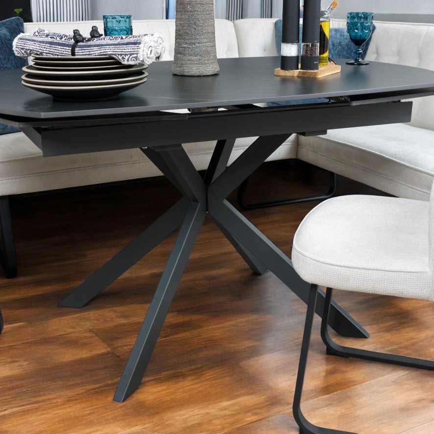 Woods Toscana Motion Table Black with LHF Frampton Corner Bench and 2 ...
