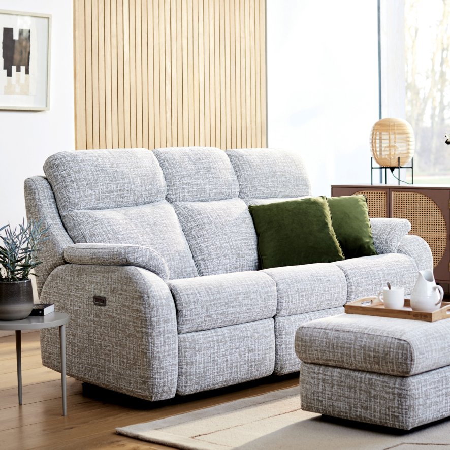 G Plan Kingsbury 3 Seater Double Power Recliner Sofa with Headrest ...