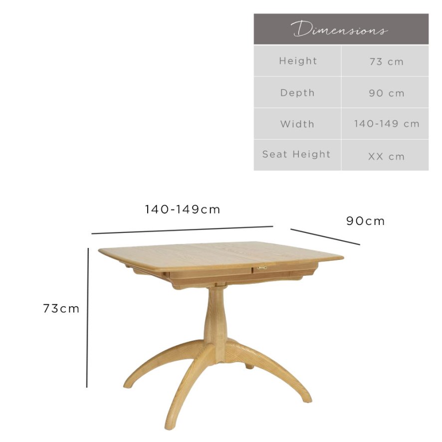 Ercol Windsor Extendable Pedestal Dining Table - 0% APR - Woods Furniture