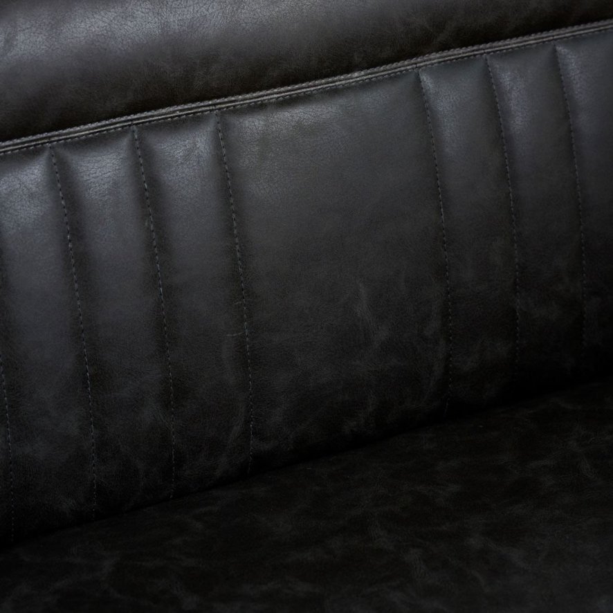 Hardy Grey Faux Leather Bench Seat | Grey Bench Seat - Woods Furniture